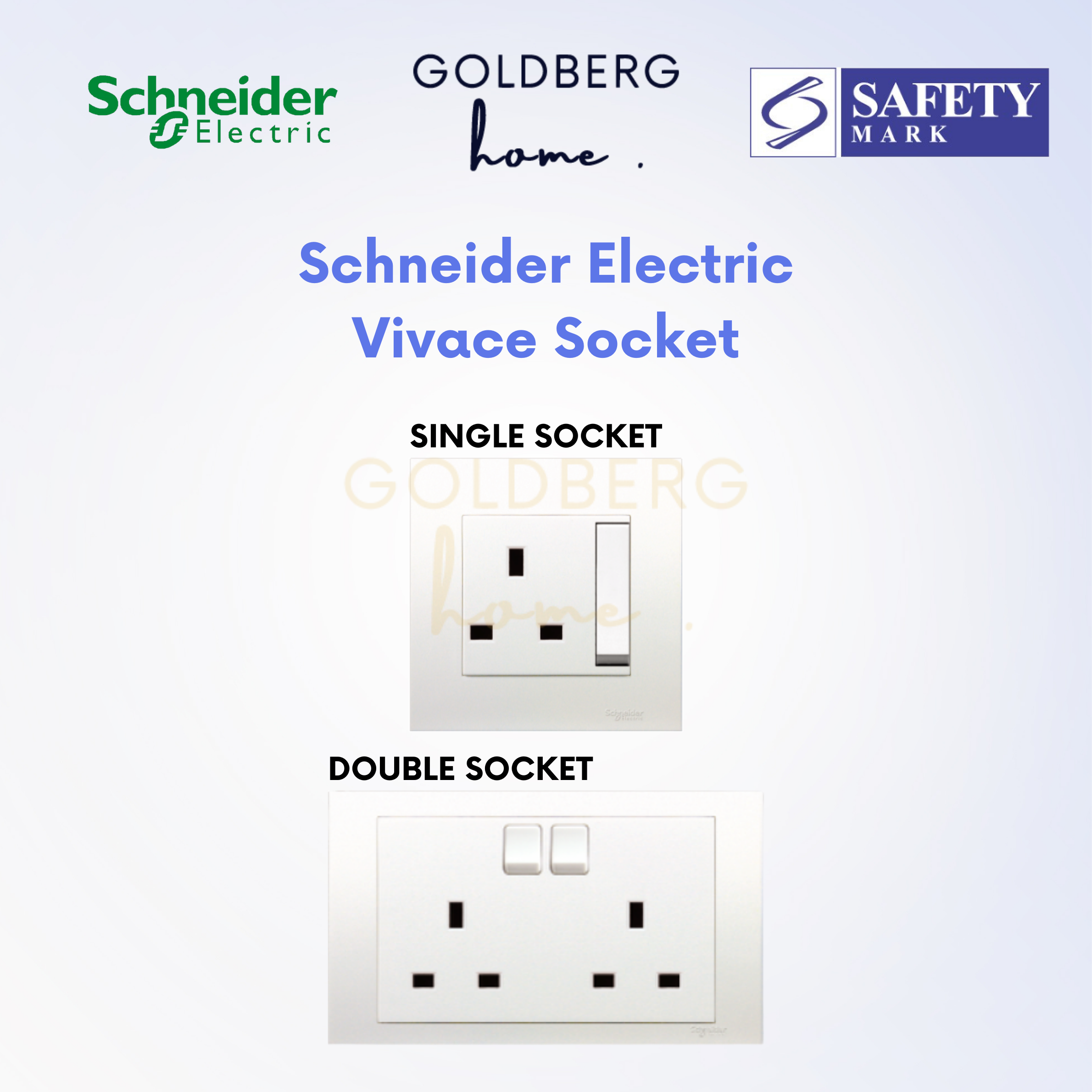 Schneider Electric Vivace Single & Double Socket | Goldberg Home SG