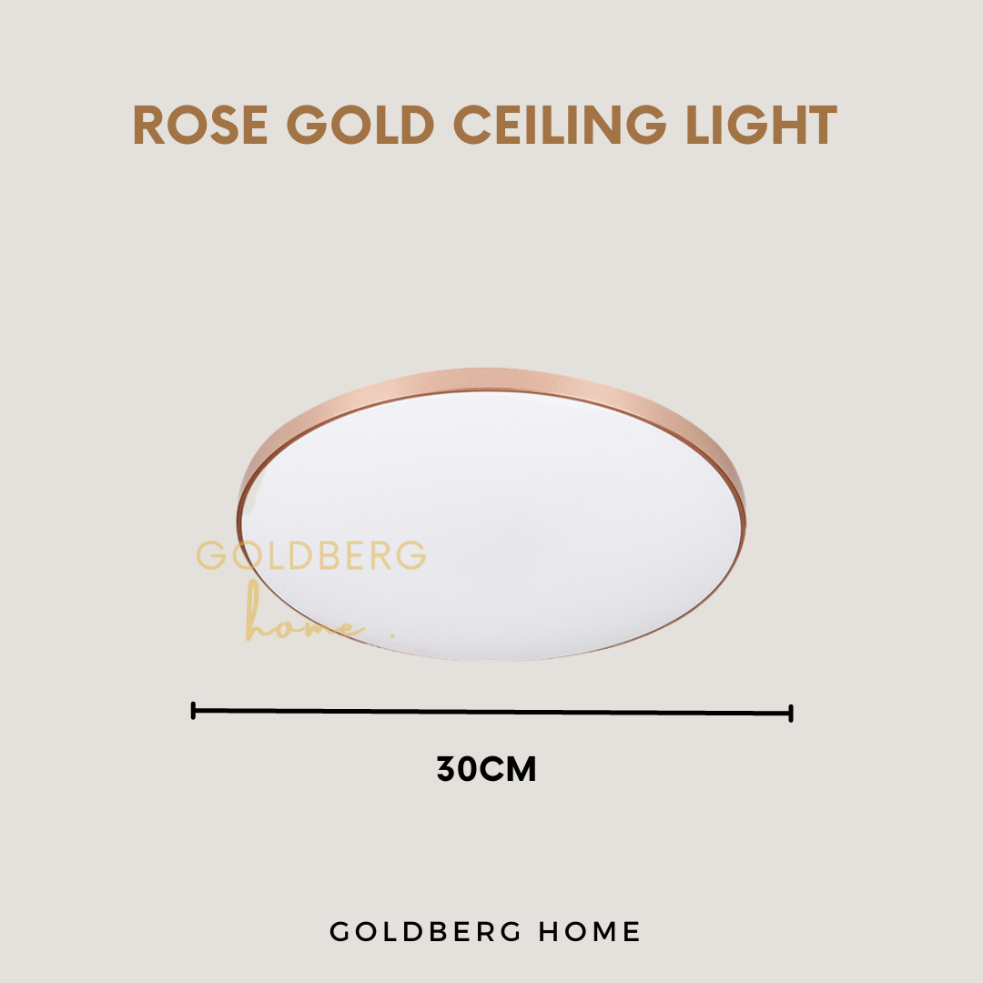 Lanvin Rose Gold LED Ceiling Light 24W | Goldberg Home
