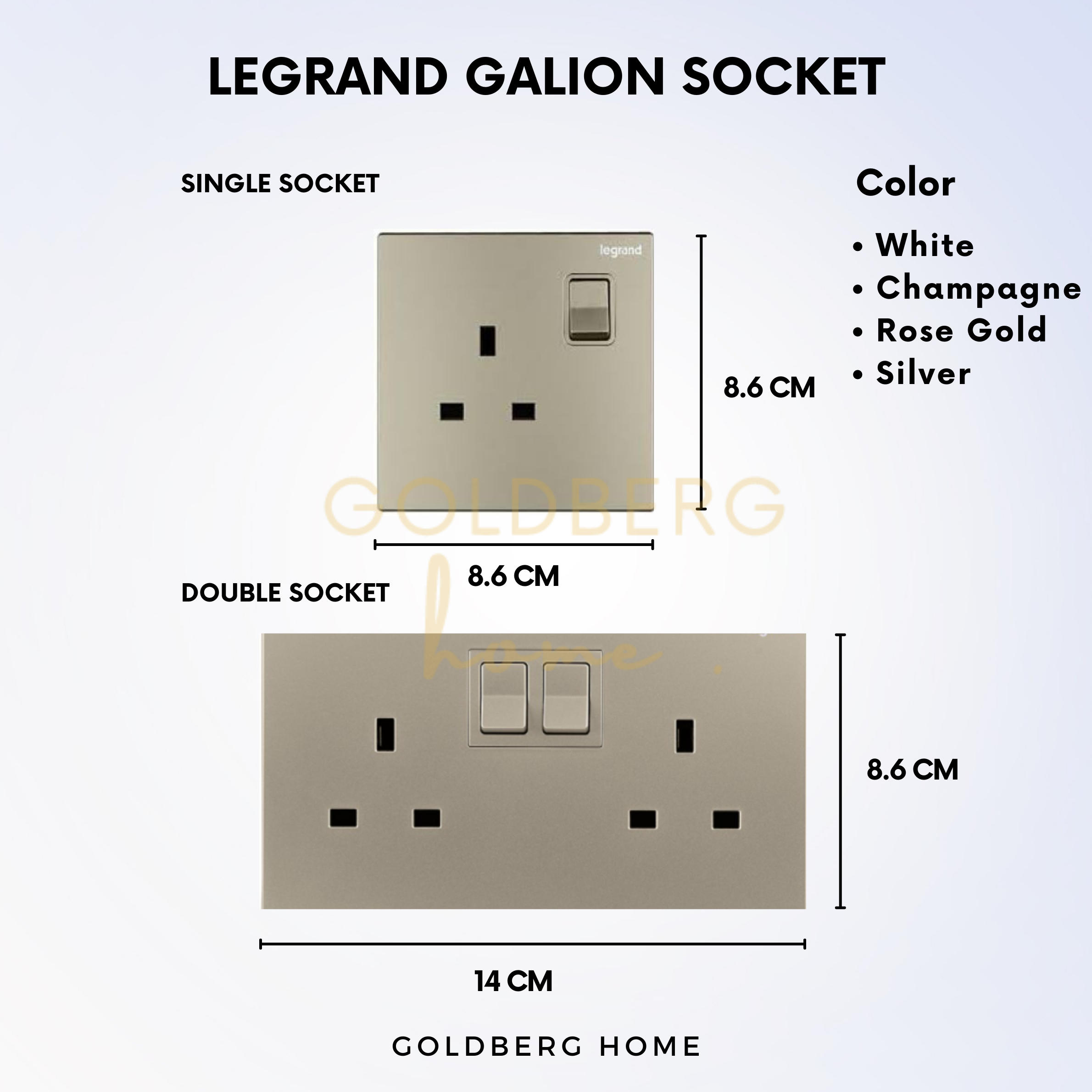 Legrand Galion Single & Double Sockets | Goldberg Home SG